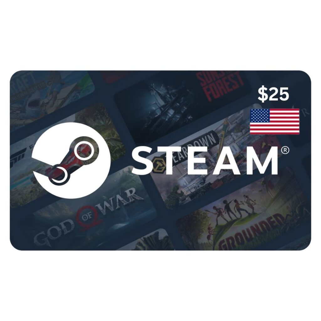 Steam Wallet Card 25 USD (USA) - Instant & Secure | EogStore